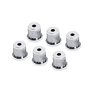 Bogart Guitar String Ferrules String Through Body Rear Mount Bushings String Caps for Fender Strat Tele Style Electric Guitar Chrome Set of 6Pcs.