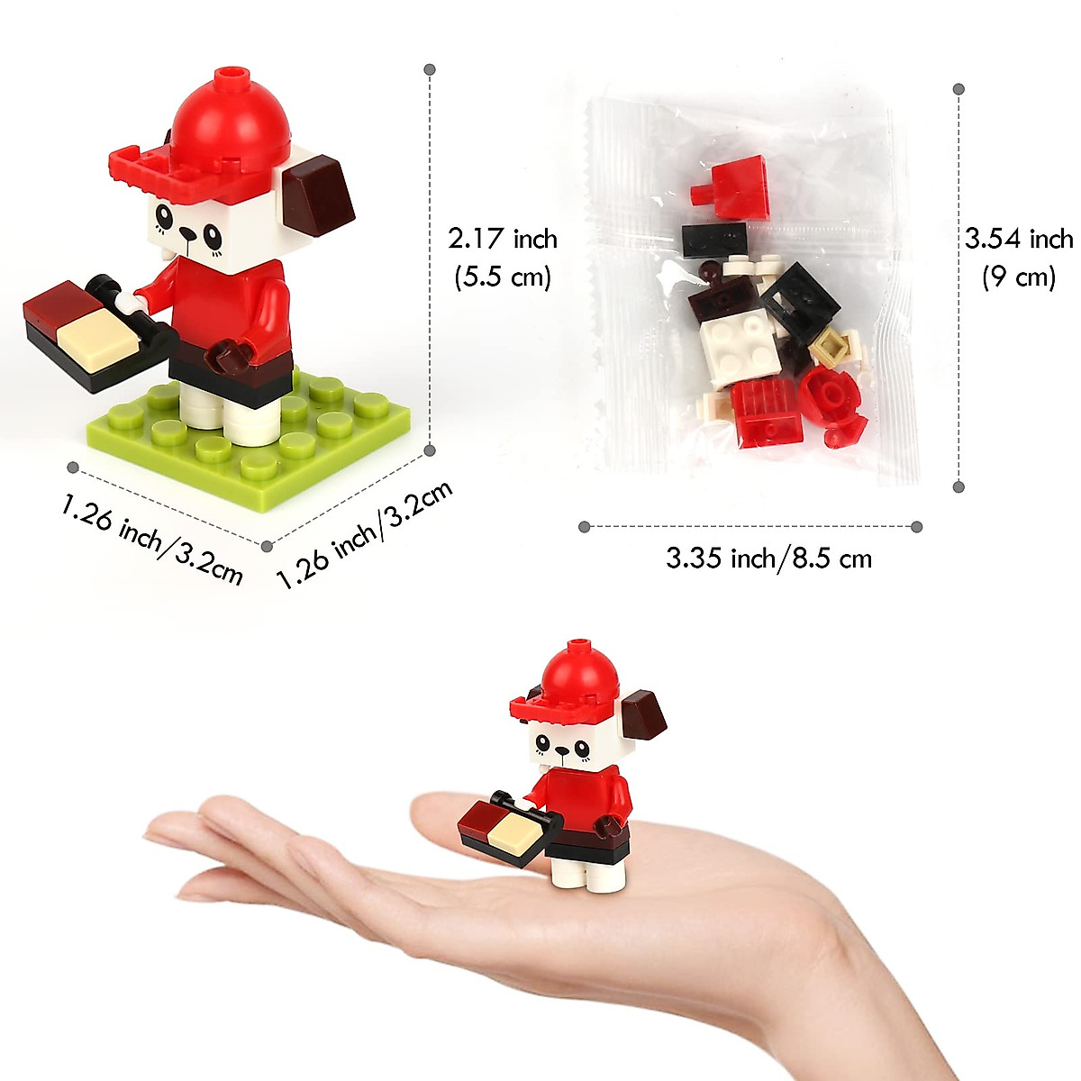 OFFKITSLY 12PCS Cartoon Animals Building Blocks Party Favors for Kids Goodie Bag Fillers Stocking Stuffers Prizes Birthday Gifts, STEM Building Toys Set for Boys Girls