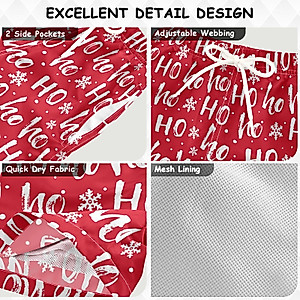 Aflyko Christmas Board Shorts Ho Ho Ho Xmas Snowflake Swim Trunk Bathing Suit New Year Boys Girls Beach Swimwear Quick Dry Swimming Shorts All Day Shorts Gym Shorts S