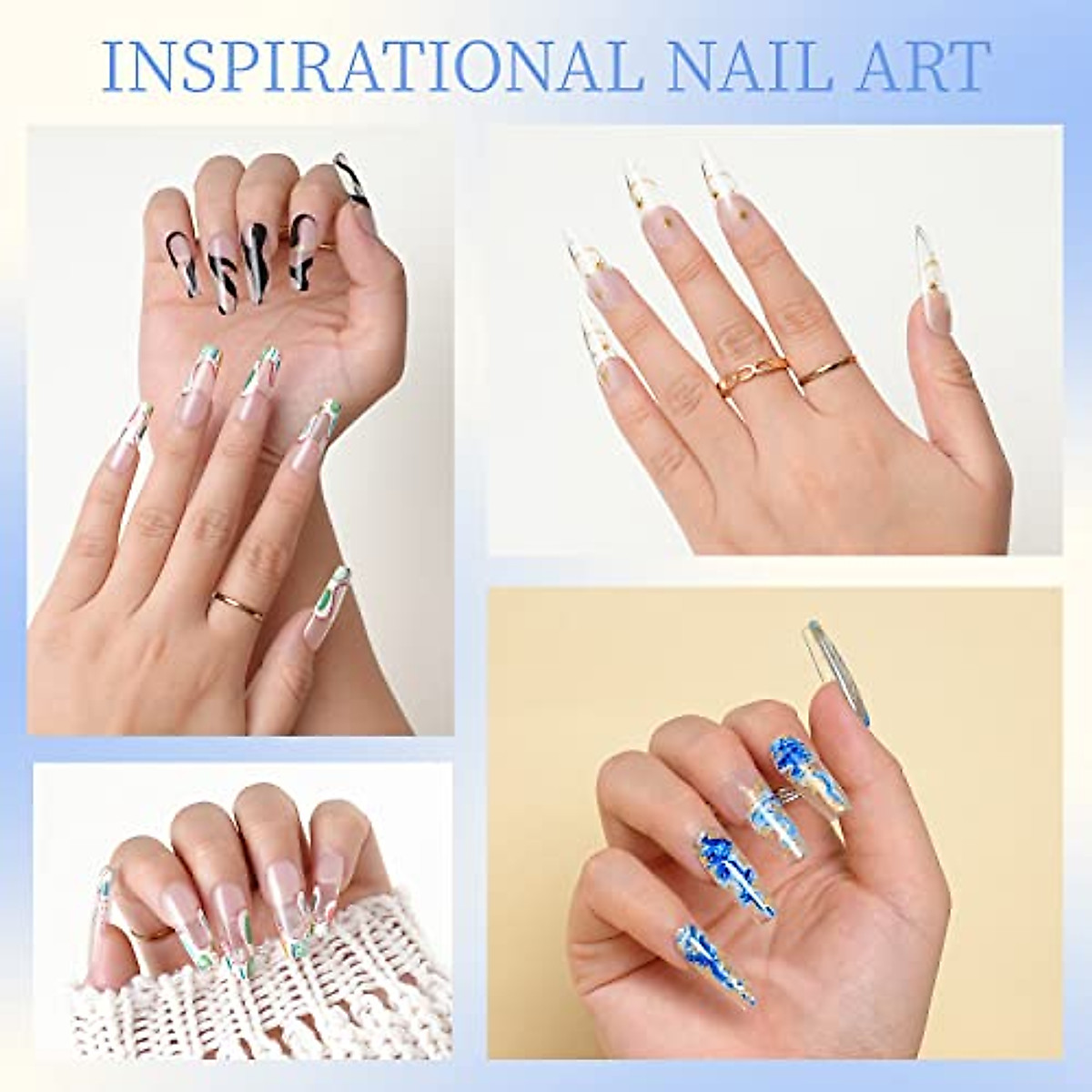 ROSALIND 4.2oz Clear Acrylic Nail Powder Clear Nail Acrylic Powder for Nail Acrylic Extension Professional Polymer Nail Acrylic Powder Clear Nails carving French Nail Extension, No Nail Lamp Needed