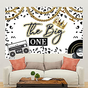 5×3ft Hip Hop Boys 1st Birthday Backdrop Our Notorious is The Big One Theme Party Banner Wall Decorations Old School Hip Hop Crown First Biggie Background Props