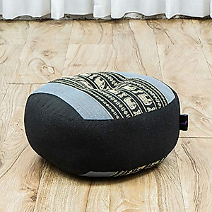 Leewadee Meditation Cushion Set – 1 Small Zafu Yoga Pillow and 1 Small Roll-Up Zabuton Mat Filled with Kapok, Blue
