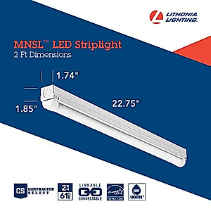 Lithonia Lighting MNSL L23 1LL 120V 40K 80CRI M6 White LED Strip Light, 120V, 2-Foot, 1-Light