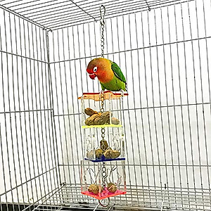 OFLAO Bird Foraging Toys,Creative Parrot Feeder Box,Hanging Treat Foraging Toy for Anchovies,Parakeets,Cockatiel,Conure,Mynah,Macow