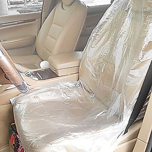 RISHNEG Car Seat Covers, 100 Pcs Clear Car Disposable Plastic Seat Covers, Vehicle Protector Seat Protective Covers Films for Car Airplane Seats, Restaurant Seats, Bus Seats, 100pcs Car Seat Covers