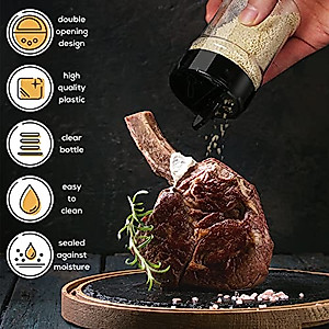 Ysanciuu 18 Pack 3.5 Oz Clear Plastic Spice Jars With Black Cap,Glitter Shaker Bottle Empty,Seasoning Containers for Storing Spice,Herbs and Seasoning Powders