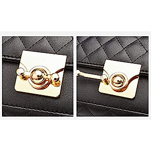 Hanbella Crossbody Purse for Women - Cute Quilted Leather Shoulder Bag with Gold Chain Strap for Teen Girls - Womens Clutch