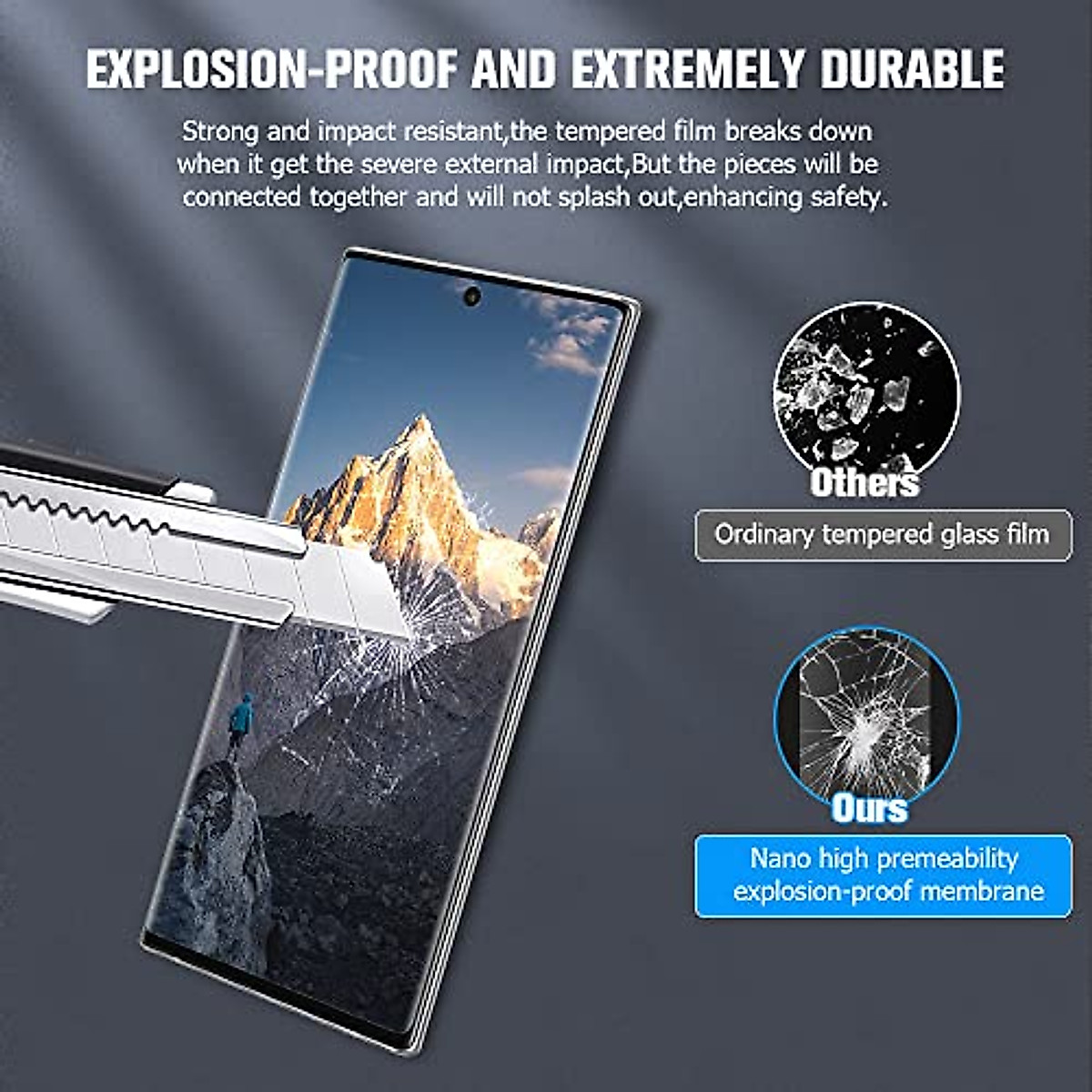 [2+2 Pack] Galaxy Note 10 Plus 5G Screen Protector, HD Clear 9H Tempered Glass Scratch Resistant, Fingerprint Unlock, 3D Curved, Bubble-Free for Samsung Galaxy Note 10 Plus Screen Camera Protector (6.8")
