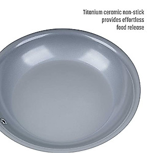 Goodful Ceramic Nonstick 2 Piece Frying Pan Set, 8 Inch and 9.5 Inch Skillets, Dishwasher Safe Pots and Pans, Comfort Grip Stainless Steel Handle, Made without PFOA, Gray