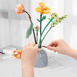 MEIEST Mini Building Blocks Flower Bouquet Plant Model Set,Creative DIY Artificial Flowers Botanical Collection Construction Bricks Toy for Kids Adult,Eternal Home Decor (Energy) (1658)