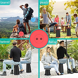 ZUOTEN 2-Piece Upgraded Portable Telescopic Stool Folding Stool Lightweight Outdoor Folding Chair Suitable for Camping Beach g Adjustable Stool Maximum Weight 300 pounds (Color 2)