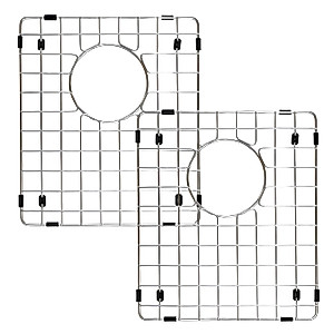 Sink Protectors for Kitchen Sink 15" x 13", Sink Grate for Bottom of Kitchen Sink Set of 2, Stainless Steel Sink Protector