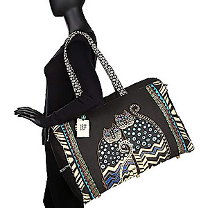 Laurel Burch Travel Bag with Zipper Top, Spotted Cats
