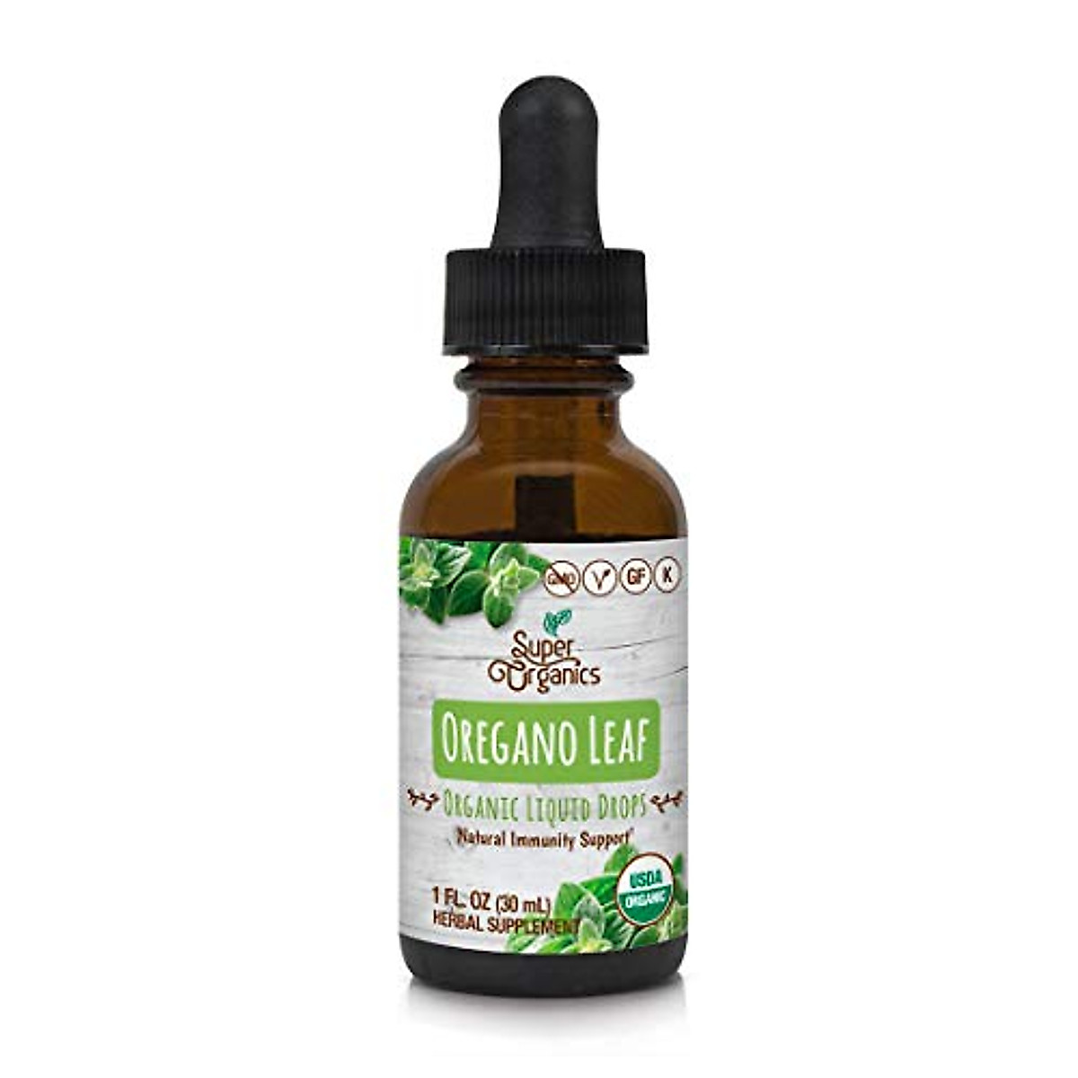 Super Organics Organic Oregano Liquid Drops | Non-GMO, Kosher, Vegan | Immunity Support, 1 Fl Oz