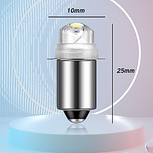 YAFIYGI 2 Pack Flashlight Bulbs 30 Lumen 3-Volt LED PR6 Replacement Bulb for Flashlights 3V Light Bulb Torch Flashlight Bulb with 10 Year Lifespan 41-1643 P13.5S 6000K