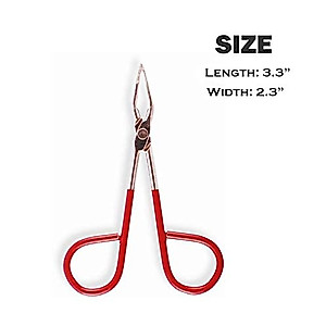 PROFESSIONAL Salon TWEEZERS with Easy Scissor Handle, The BEST PRECISION EYEBROW TWEEZERS Men/Women; PORTABLE Beauty Tools for Facial Hair, Ingrown Hair, Blackhead; Red 57RC; MADE IN MEXICO