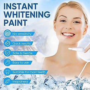 Tooth Paint, Instant Teeth Whitening, Tooth Polish Uptight White, Easy at Home Temporary Teeth Paint Polish Pen