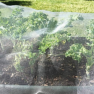 Huouo Mosquito Bug Insect Bird Net with Sewn Edges - 10 Ft x 20 Ft Barrier Hunting Blind Plant Cover Garden Mesh Netting for Protect Your Vegetables, Fruits, Flower & Trees
