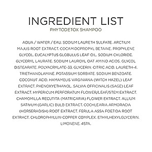 PHYTO Phytodetox Clarifying Detox Shampoo, 4.22 fl oz
