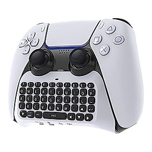 MENEEA Wireless Controller Keyboard for PS5, Bluetooth 3.0 Mini Portable Gamepad Chatpad with Built-in Speaker & 3.5MM Audio Jack for Playstation 5 Voice Chat Board for Messaging and Gaming Live Chat