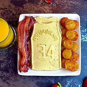 ZaveryCakes NBA Licensed Giannis Antetokounmpo Jersey Silicone Mold, For Basketball Fans, Pancakes, Pizza, Cakes, Brownie, Chocolate, and More, Perfect for Game Day Treats, Non-Stick,Dishwasher Safe