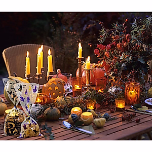 Hidreas 120 PCS Halloween Cellophane Bags Halloween Treat Bags with Ties for Candy Cookie Goodies Gift Favor Halloween Party