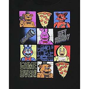 Five Nights at Freddy's Big Boy's Colorful Graphic Tile Grid T-Shirt (Small)