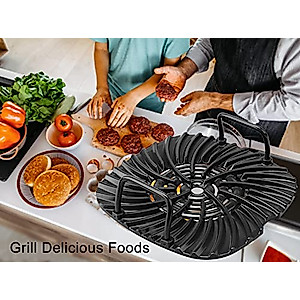 Grill Grate Compatible with Ninja AG301 Foodi,Accessories for Ninja Foodi 5-in-1 Indoor Grill,Non-stick Replacement Grill Griddle for Ninja Foodi AG300,AG400,AG302,EG201,LG450CCO,LG450CO,IG351A,IG302Q