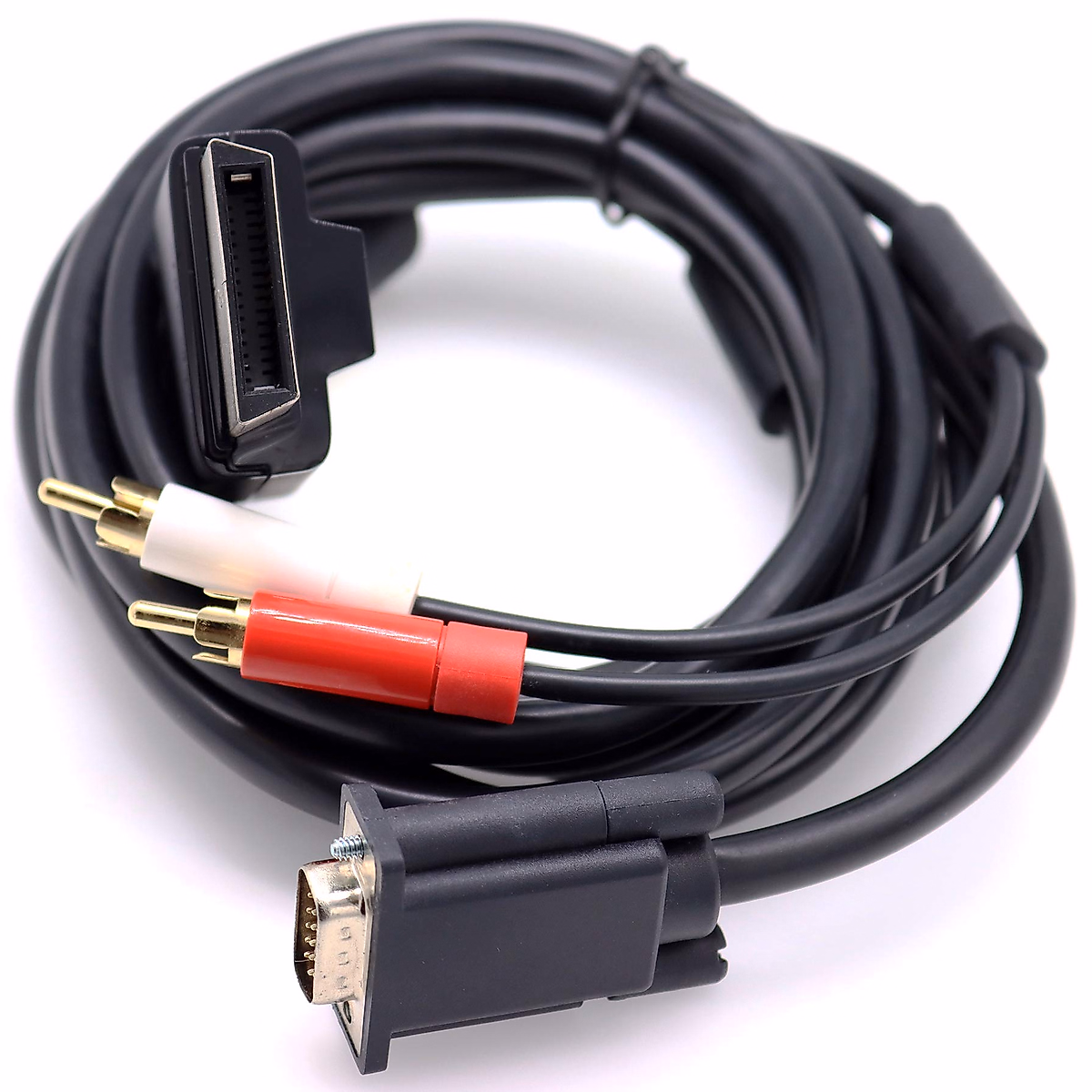 Deal4GO High Definition HDTV RCA VGA AV Composite Video Cable X851849-001 for Xbox 360 Slim Black (NO Packaging)