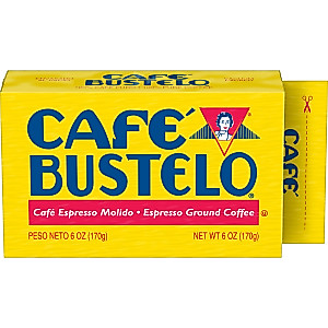 Café Bustelo Espresso Dark Roast Ground Coffee Brick, 6 Ounces (Pack of 12)