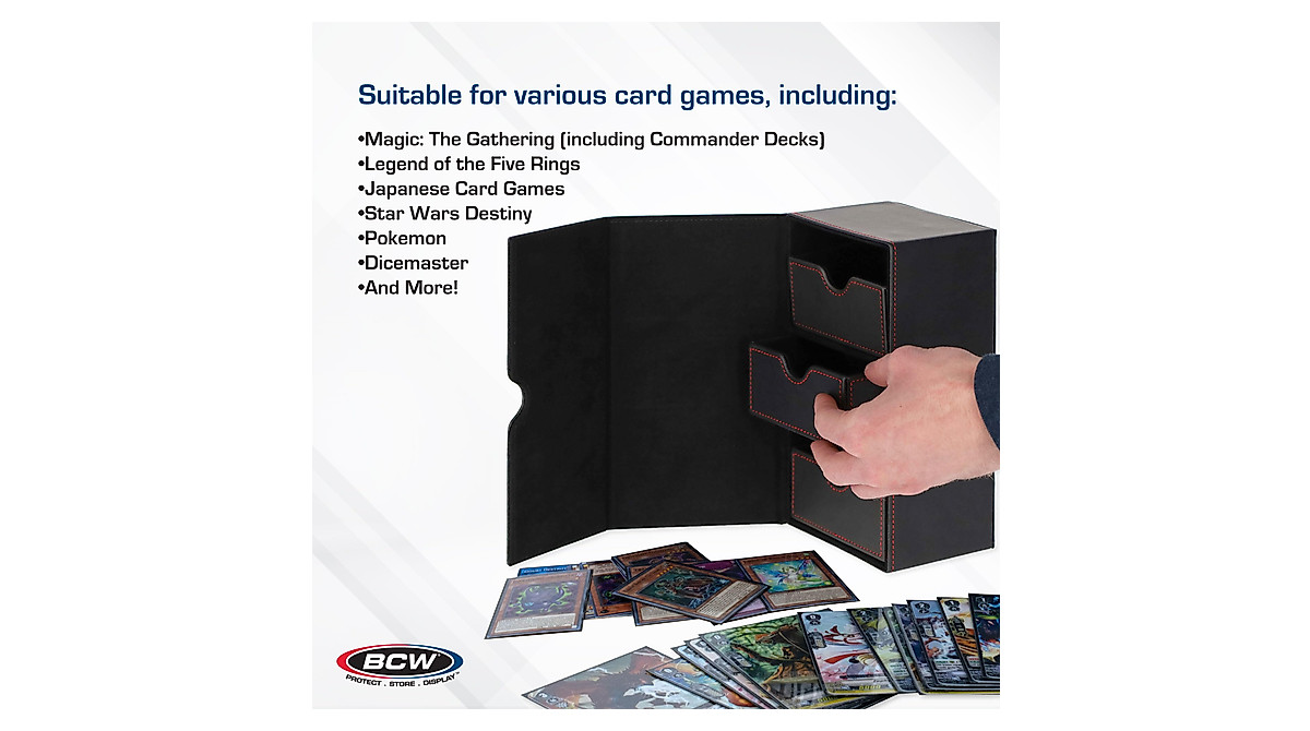 BCW Deck Vault-LX 200: Premium 200+ Card Deck Box & Tray
