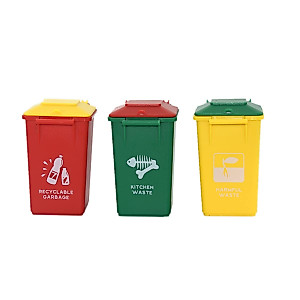 AITING Trash Can Toy Kids Toy Push Vehicles Garbage Truck's ABS Trash Cans Mini Curbside Vehicle Garbage Bin