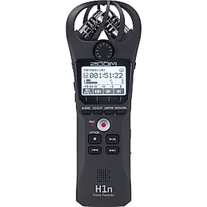 Zoom H1n Portable Recorder, Onboard Stereo Microphones, Camera Mountable, Records to SD Card, Compact, USB Microphone, Overdubbing, Dictation, For Recording Music, Audio for Video, and Interviews