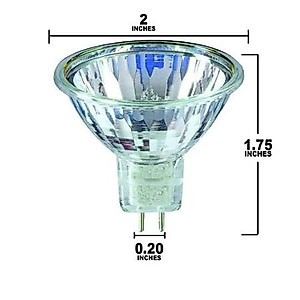 KOR (Pack of 10) MR16/FL - Flood- 12V - MR16 - GU5.3 Bi-Pin Base - Light Bulb with Clear Lens Cover - MR16 (20)