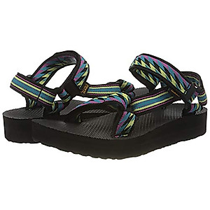 Teva Women's Ankle Strap Wedge Sandal, Bolt Retro, us:11