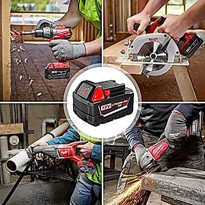 S SKSTYLE 5.0Ah Battery for Milwaukee M18 48-11-1850 2 Pack Lithium-Ion 18V Battery 48-11-1852