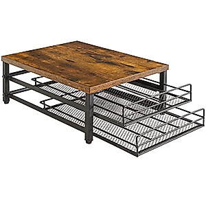 IBUYKE 2-Tier Coffee Pod Drawer Holder for K Cup, Capsule Pods Storage Organizer, Compact Under Coffee Pot Storage Drawer, Slim Home Kitchen Counter Organizer TCJ002H