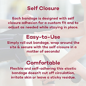 Dealmed 4" Elastic Bandage Wrap with Self-Closure – 2 Elastic Bandages, 5 Yards Stretched Compression Bandage Wrap, Wound Care Product for First Aid Kit and Medical Facilities