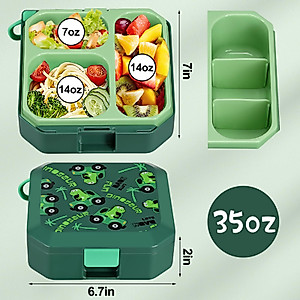 wiwens Bento Lunch Box for Kids, 35oz Leak-Proof 5 Compartment Lunch Container, Food-Safe Materials, Ideal Portion Sizes for Ages 3-12 Girls Boys Toddlers for School