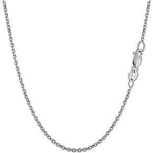 14k SOLID Yellow or White Gold 1.5mm Shiny Diamond Cut Cable Link Chain Necklace for Pendants and Charms with Lobster-Claw Clasp (16", 18", 20", 22", 24" or 30 inch)