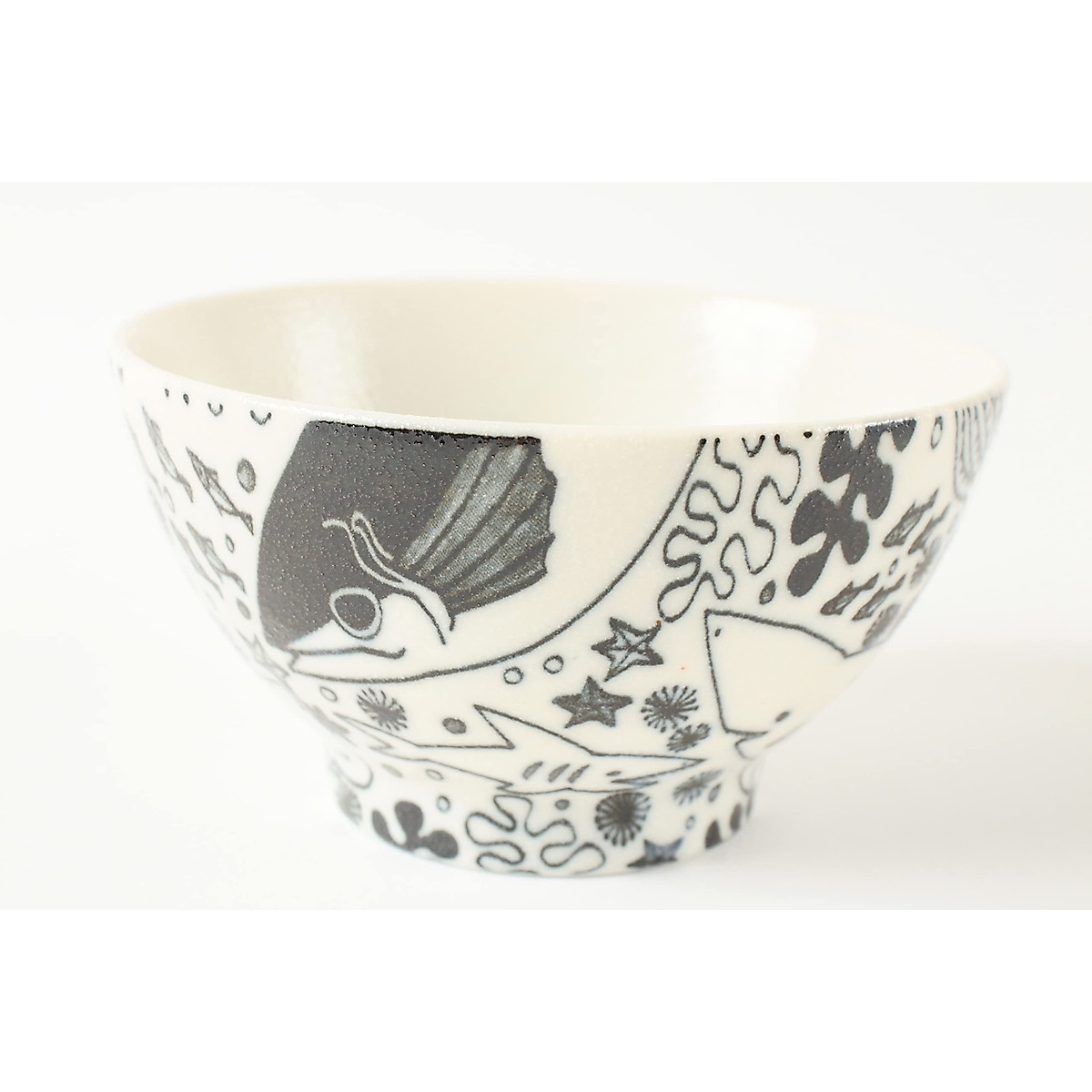 Mino ware Japanese Ceramics Rice Bowl Sea Creatures Matte Finish made in Japan (Japan Import) GBC003