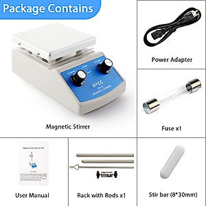 HYCC Magnetic Stirrer Hot Plate Max 716°F, 100-2000RPM Hot Plate with Magnetic Stirrer, 2000mL Magnetic Hotplate Stirrer, Magnetic Stirrer w/Magnetic Stir Bar