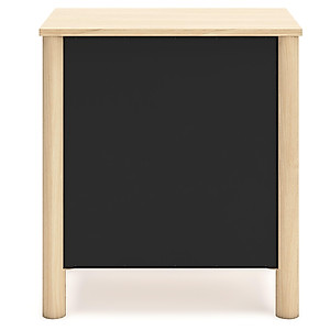 Signature Design by Ashley Cabinella Casual 2-Drawer Nightstand with Round Post Legs, 24.37" Tall, Light Brown