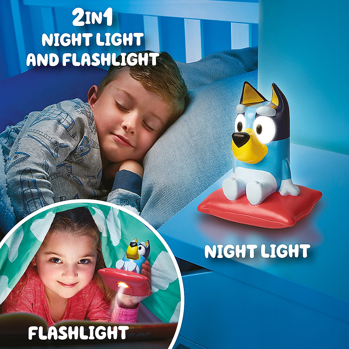 Bluey - Bingo 2 in 1 Bedtime Night Light and Handy Flashlight - LED Night Light with Auto-Off Timer