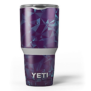 Design Skinz Dark Blue Geometric V15 - Skin Decal Vinyl Wrap Kit Compatible with The Yeti Rambler Cooler Tumbler Cups