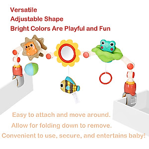 BOREBO Baby Car Seat Toys Bar Arch Bouncer Accessories Crib Hanging Travel Stroller Arch Versatile Sensory Adjustable for Little One for Newborn Baby Shower