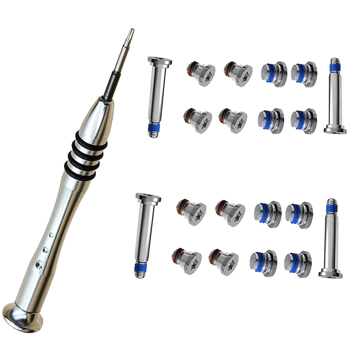 2 Sets Replacement Screws with Screwdriver for MacBook Air 13 inch A1369 A1466 2010 to 2017, Unibody Bottom Case Cover P5 Pentalobe Repair Replacement Tool Kit Notebook Laptop PC Computer Screw