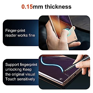 UniqueMe [2+2 Pack Compatible with Samsung Galaxy Note 20 Ultra 6.9 inch Soft TPU Screen Protector 【Not Glass】 and Camera Lens Protector,HD Clarity [Case Friendly][Bubble Free] [Anti-slip tool]