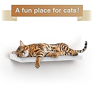 Arceisle Hanging Shelves, White Wall Shelves, 15" Floating Shelves for Bathroom, Bedroom, Kitchen, Living Room, Laundry Room, Wall Storage, Book, Photo Display, Set of 2