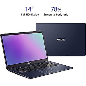 ASUS 2022 L410 Thin Light Student Laptop Computer, 14" FHD Display, Intel Celeron Processor, 4GB RAM, 512 GB Storage, 12Hours Battery, Backlit Keyboard, Windows 10 + 1 Year Microsoft 365, Star Black